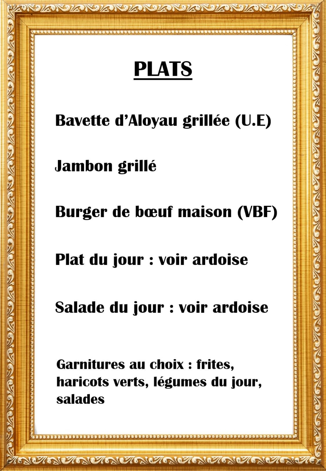 Nos menus – Café Luce Brasserie